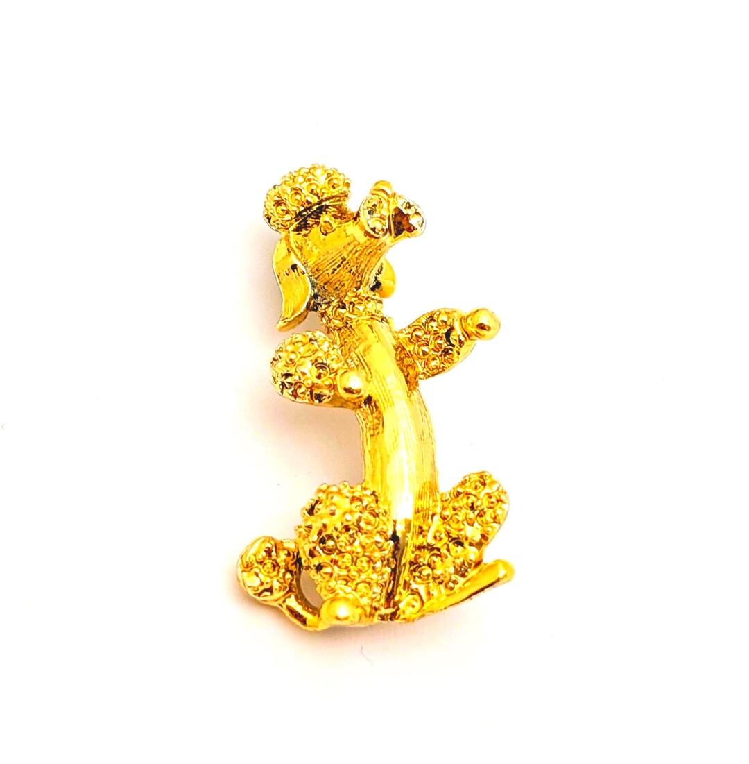 Gold Tone Poodle Brooch, Steven Marc Dog Brooch, Dog Lover Gift - Etsy