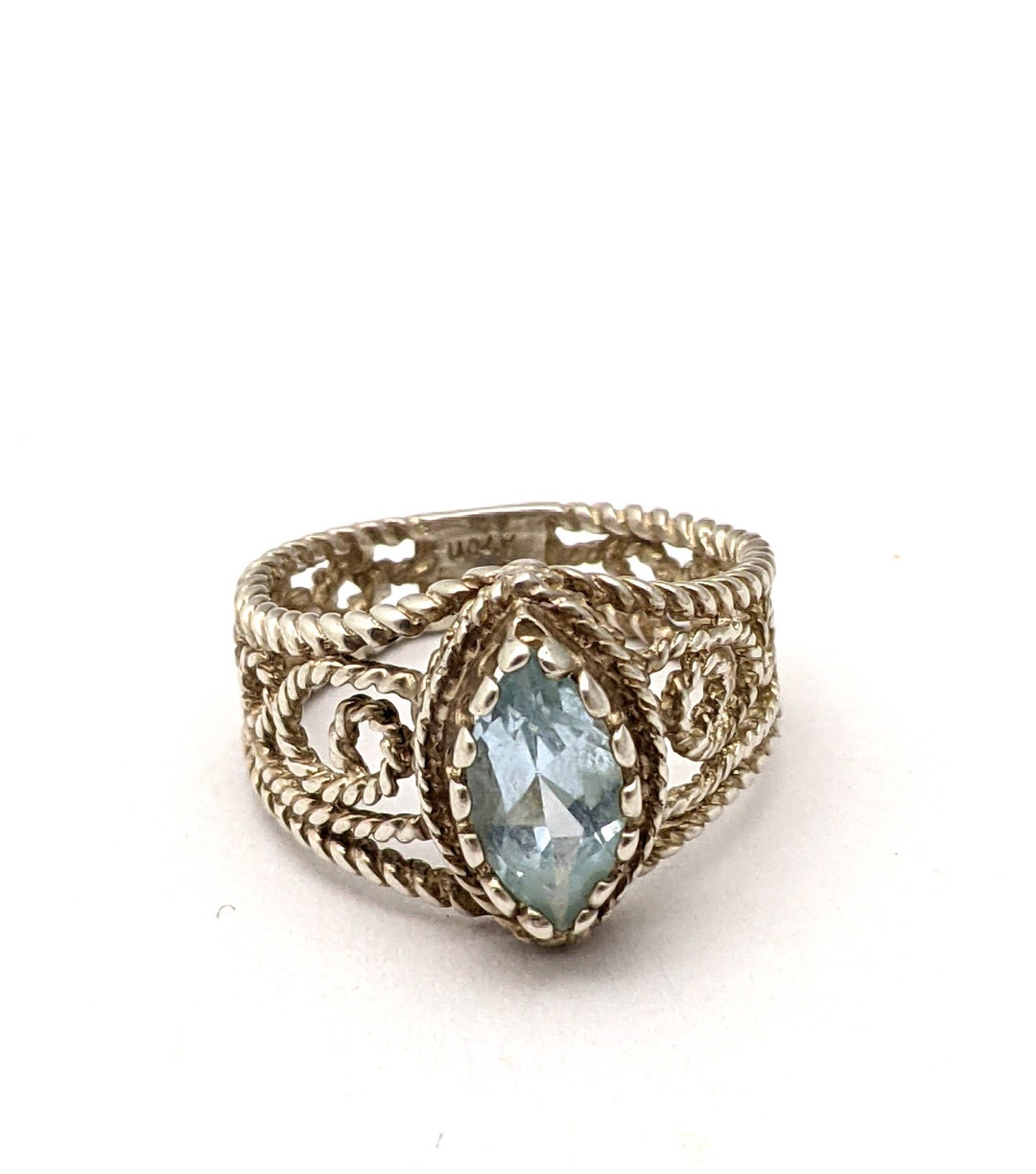 Avon 925 RL Sterling Silver Topaz Ring, Victorian Revival Sterling ...
