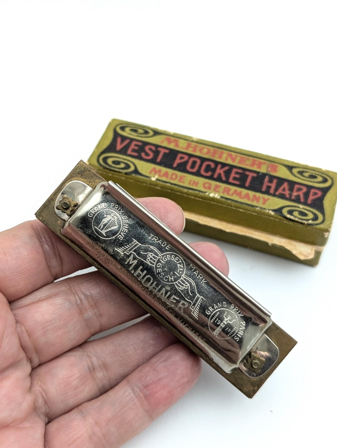 Old Vest Pocket Harmonica M. Hohner Made in Germany Original Box ...