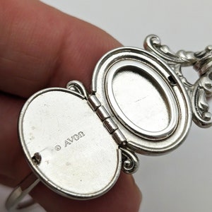 Vintage Avon Silver Tone Locket Bangle Bracelet, Vintage 70s Avon ...