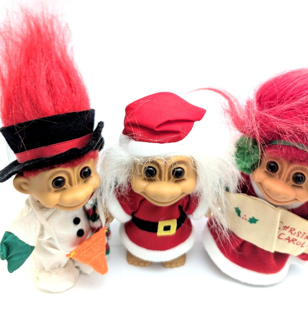 Vintage RUSS Troll Dolls Christmas, Seasonal Decorations, Santa Claus ...