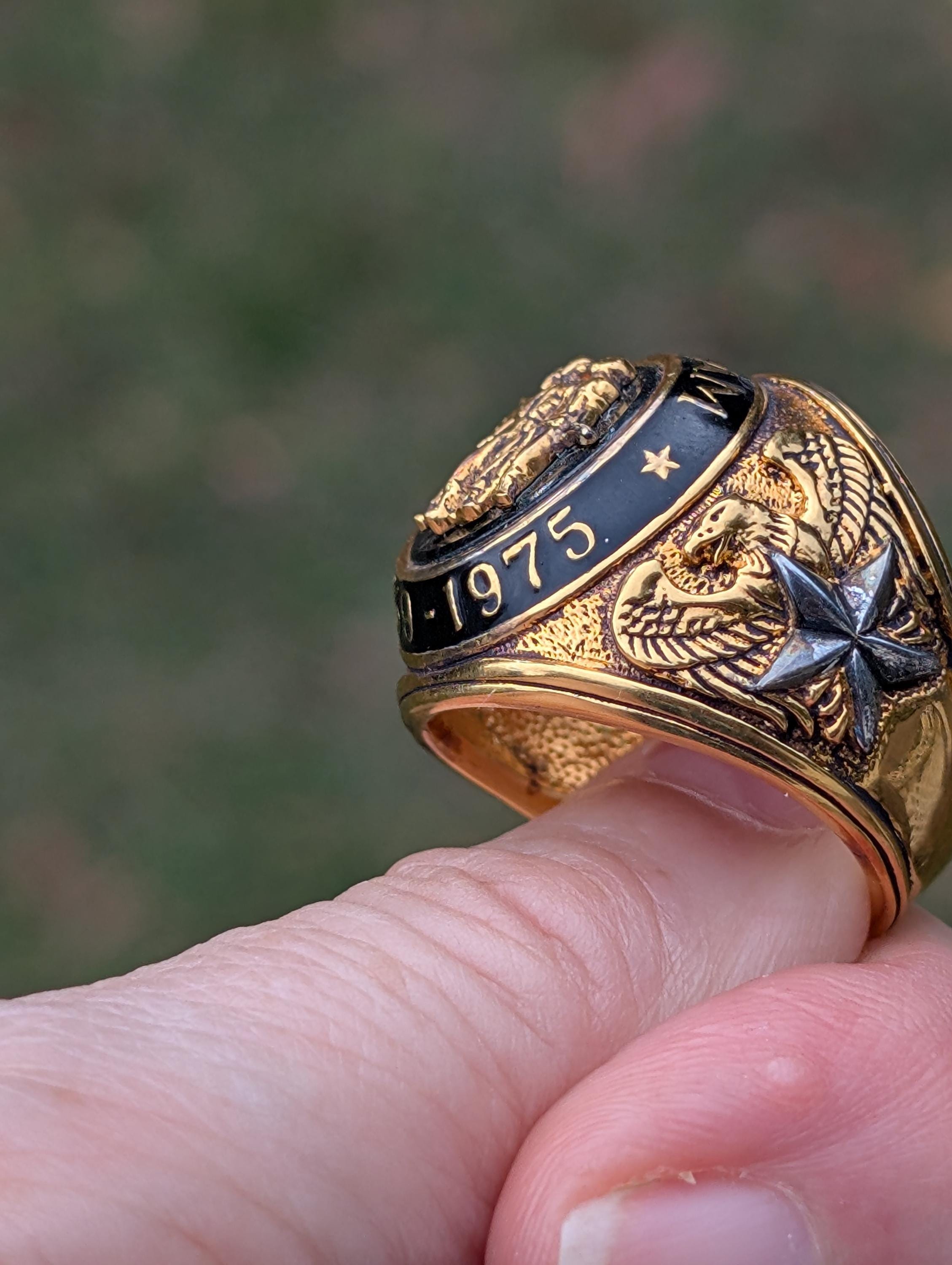 Vintage Vietnam Mens Service Ring 1959-1975, Gold Plated Sterling ...