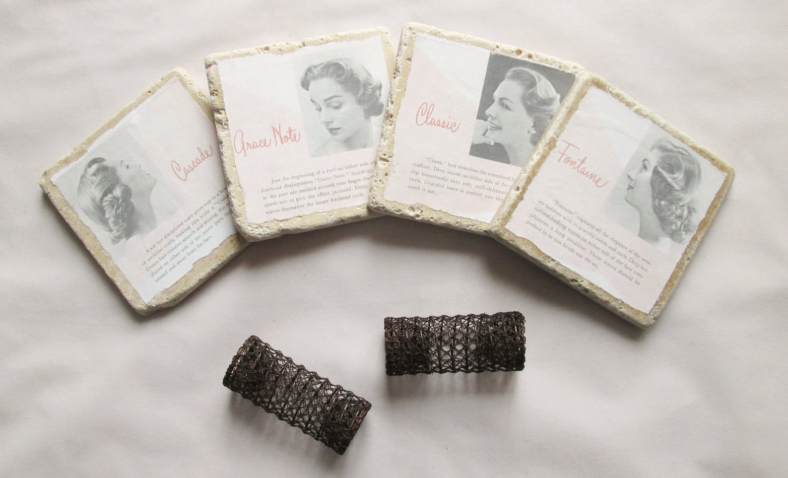 Vintage Hair Salon Coasters Set of 4 Barber Shop Decor - Etsy