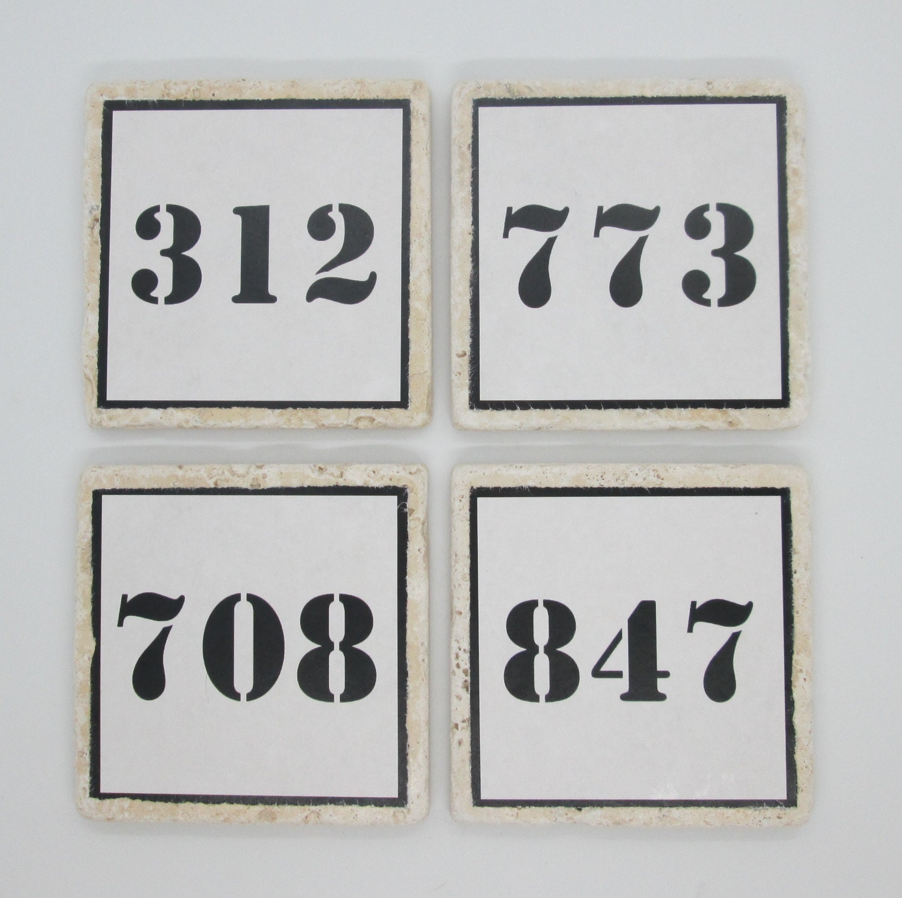 Custom Area Code Coasters set of 4 Moving Gift Housewarming | Etsy