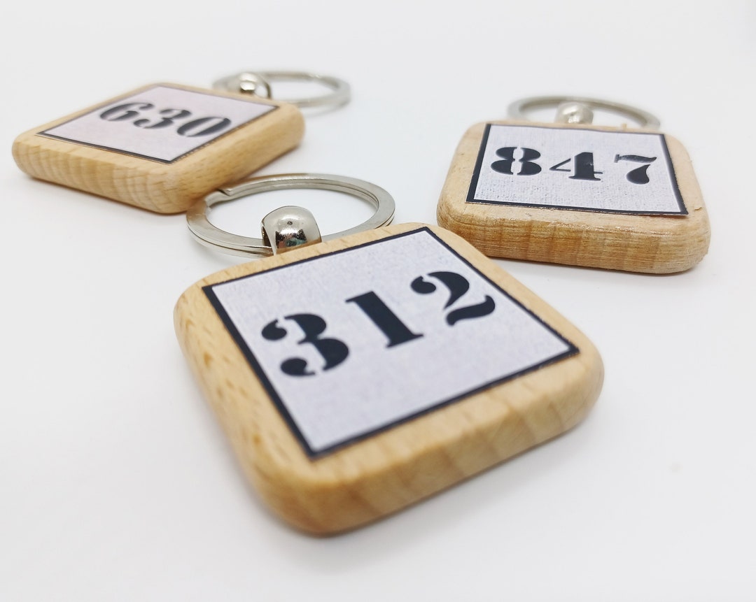 Custom Area Code Keychains Wooden Keychain, Square Keyring, City ...
