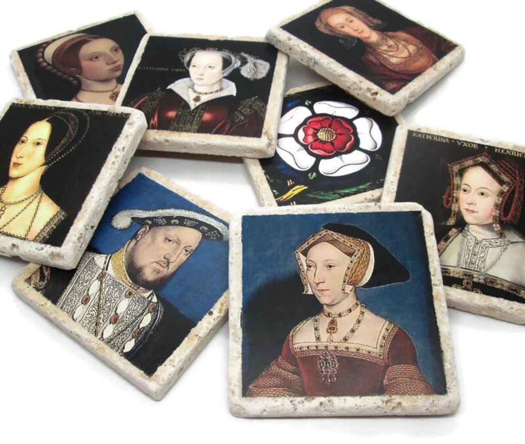 Tudor History Coasters: Six Wives of Henry VIII, Marble Set of 4 - Etsy UK