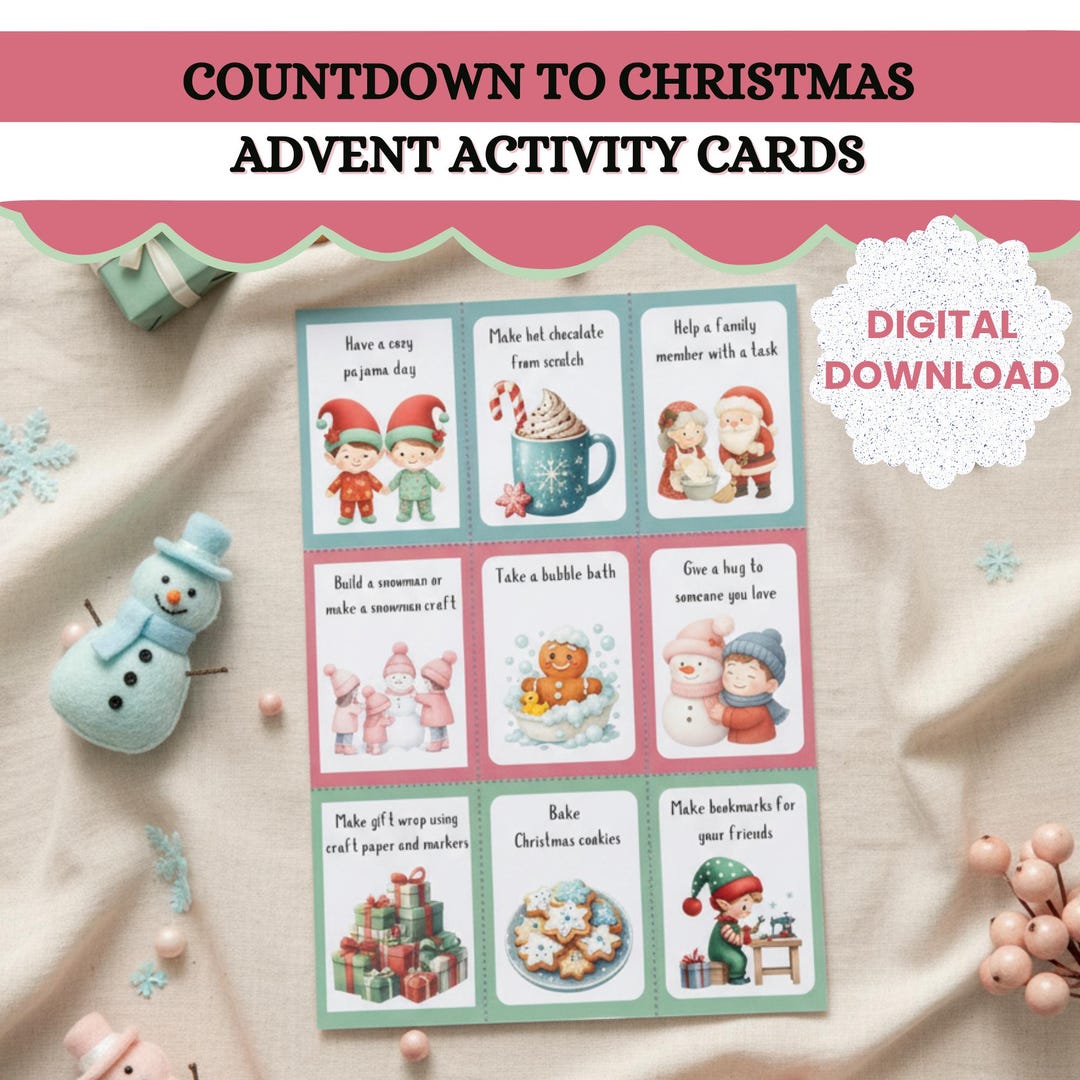 Countdown to Christmas Kids Digital Download Advent Calendar - Etsy