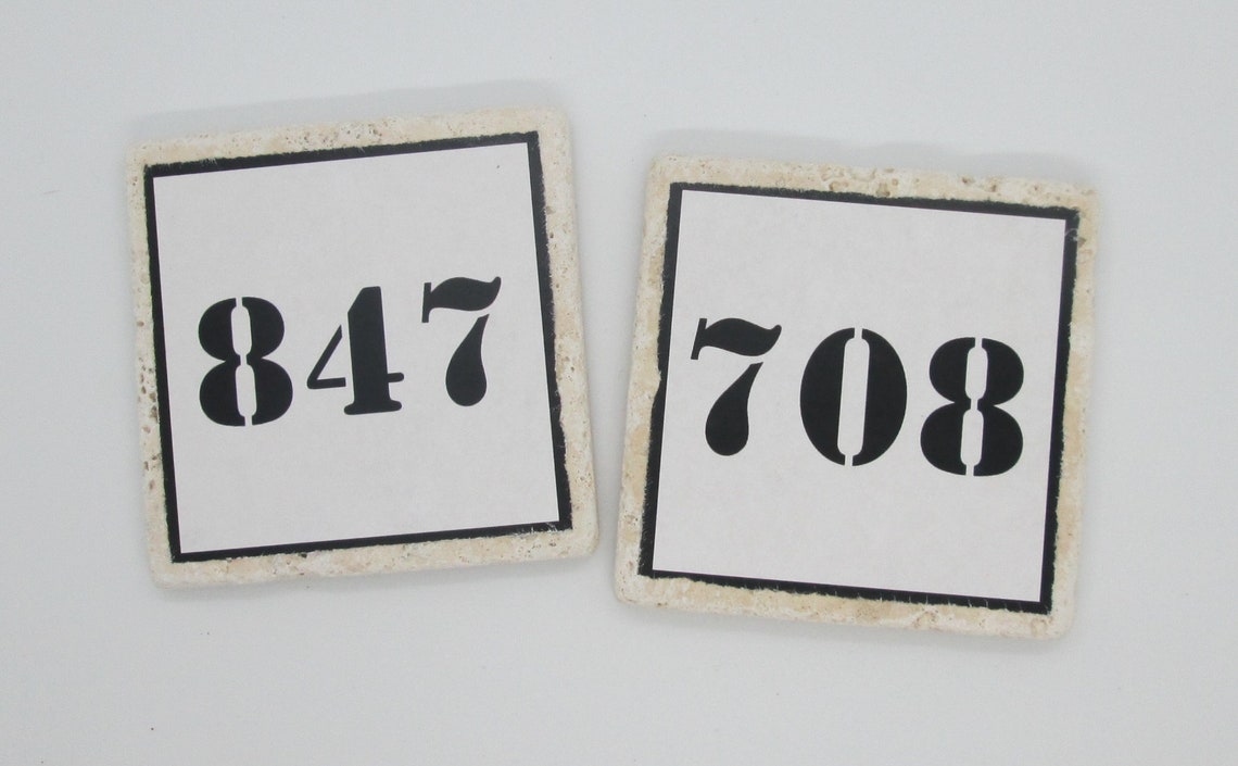 Custom Area Code Coasters set of 4 Moving Gift Housewarming - Etsy