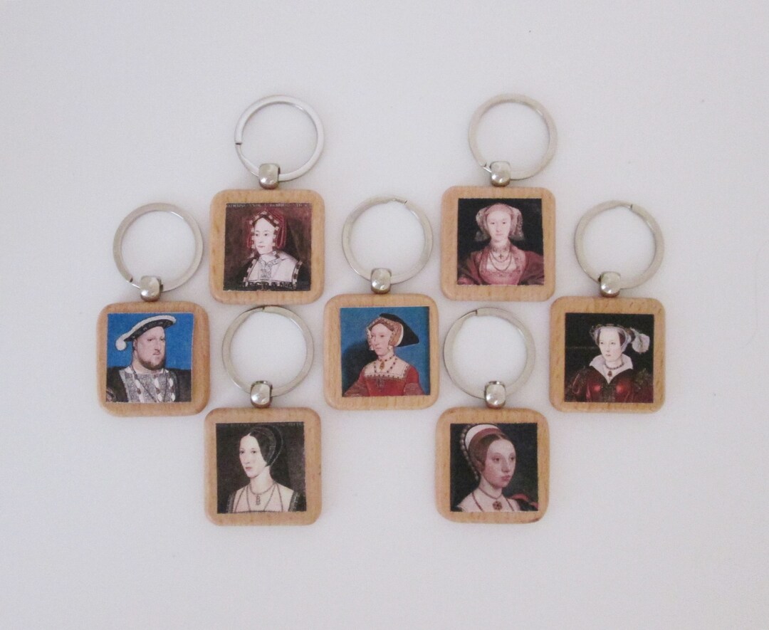 The Tudors Henry VIII Wooden Keychain Wooden Keyring, Square Keychain ...