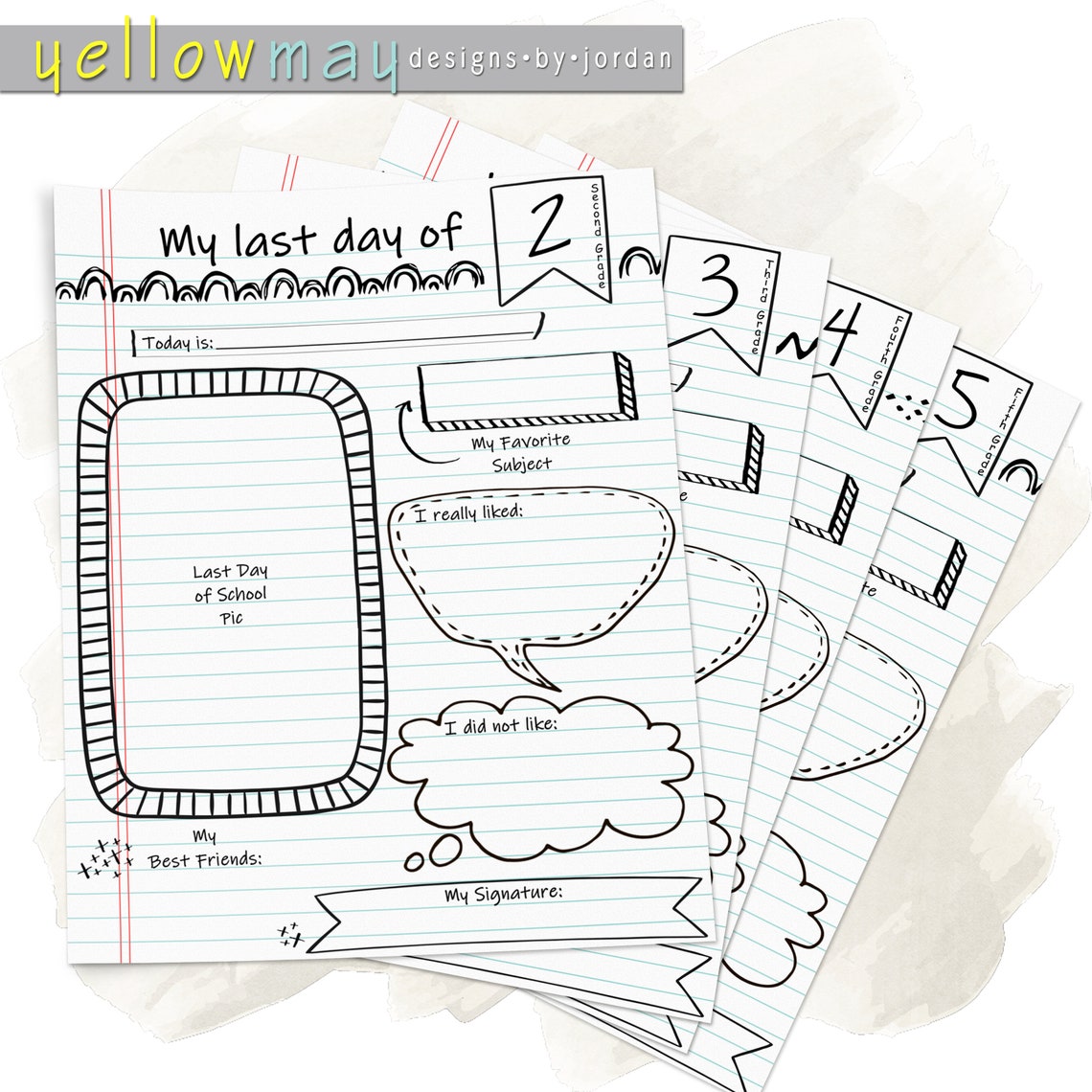 First And Last Day Of School Pages School Memory Book School Journal