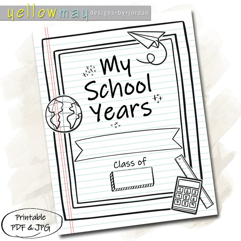 Cover Page for School Memory Book, School Journal, First Day of School ...
