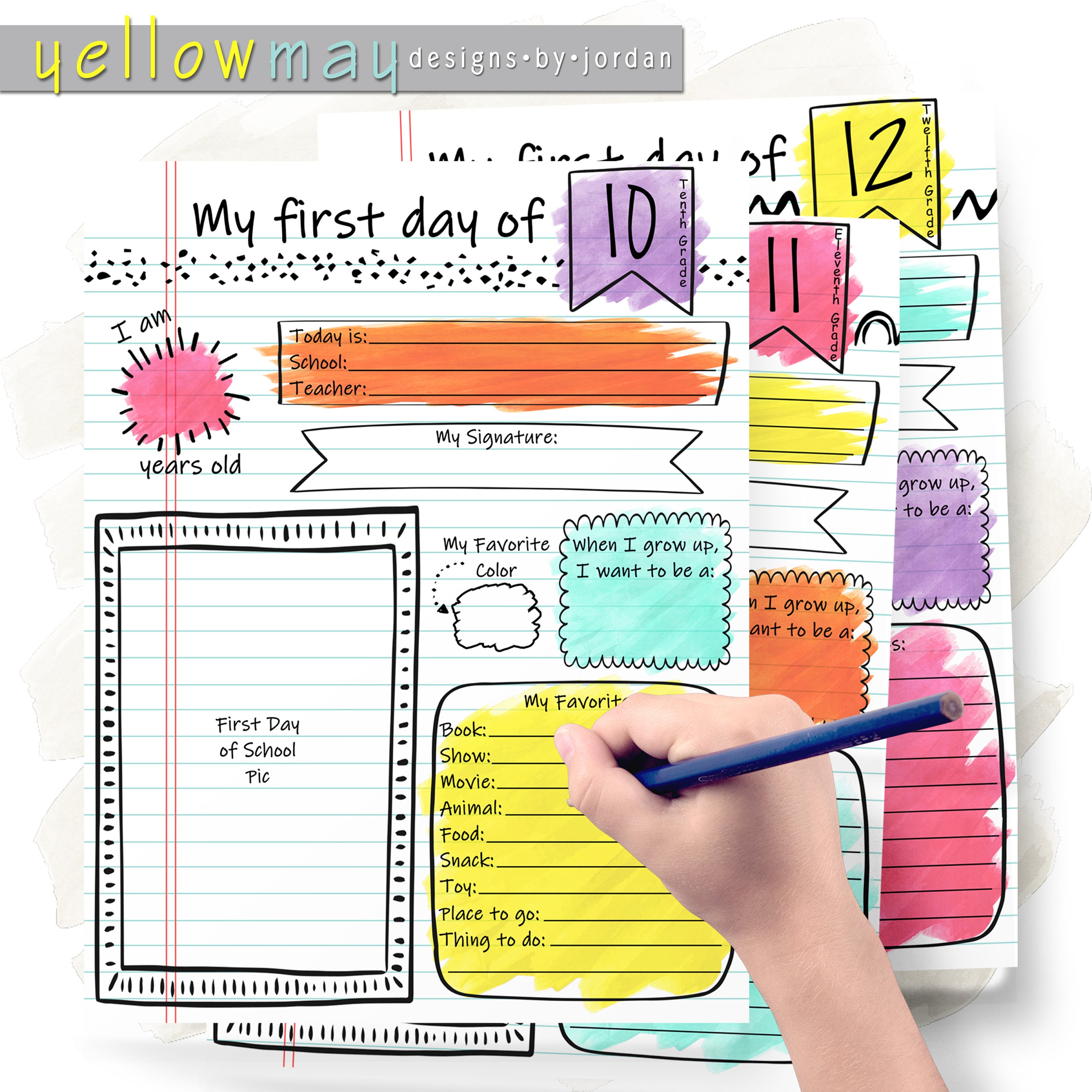 Girl First and Last Day of School Pages School Memory Book - Etsy