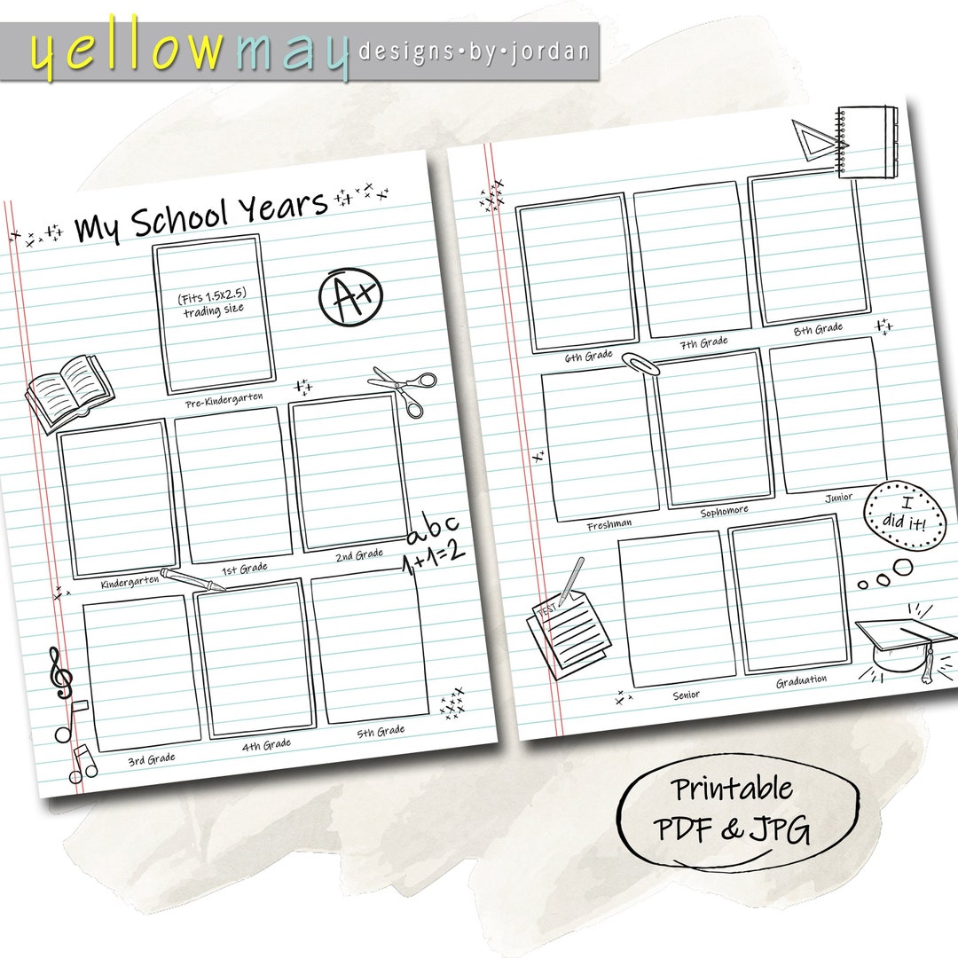 School Picture Page for School Memory Book, School Journal, First Day ...