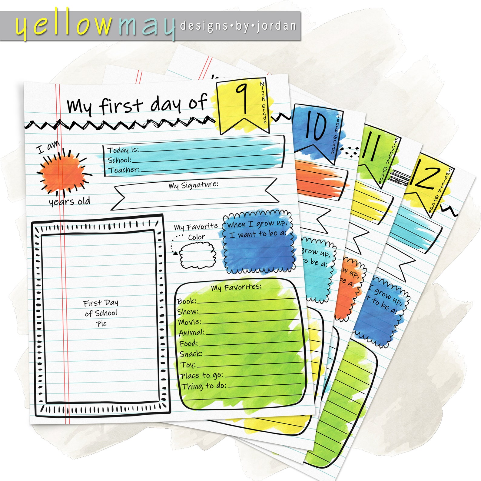 Boy First and Last Day of School Pages, School Memory Book, First Day ...