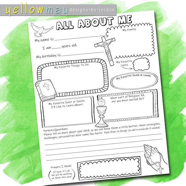 Colored Cover Page for School Memory Book, School Journal, First Day of ...