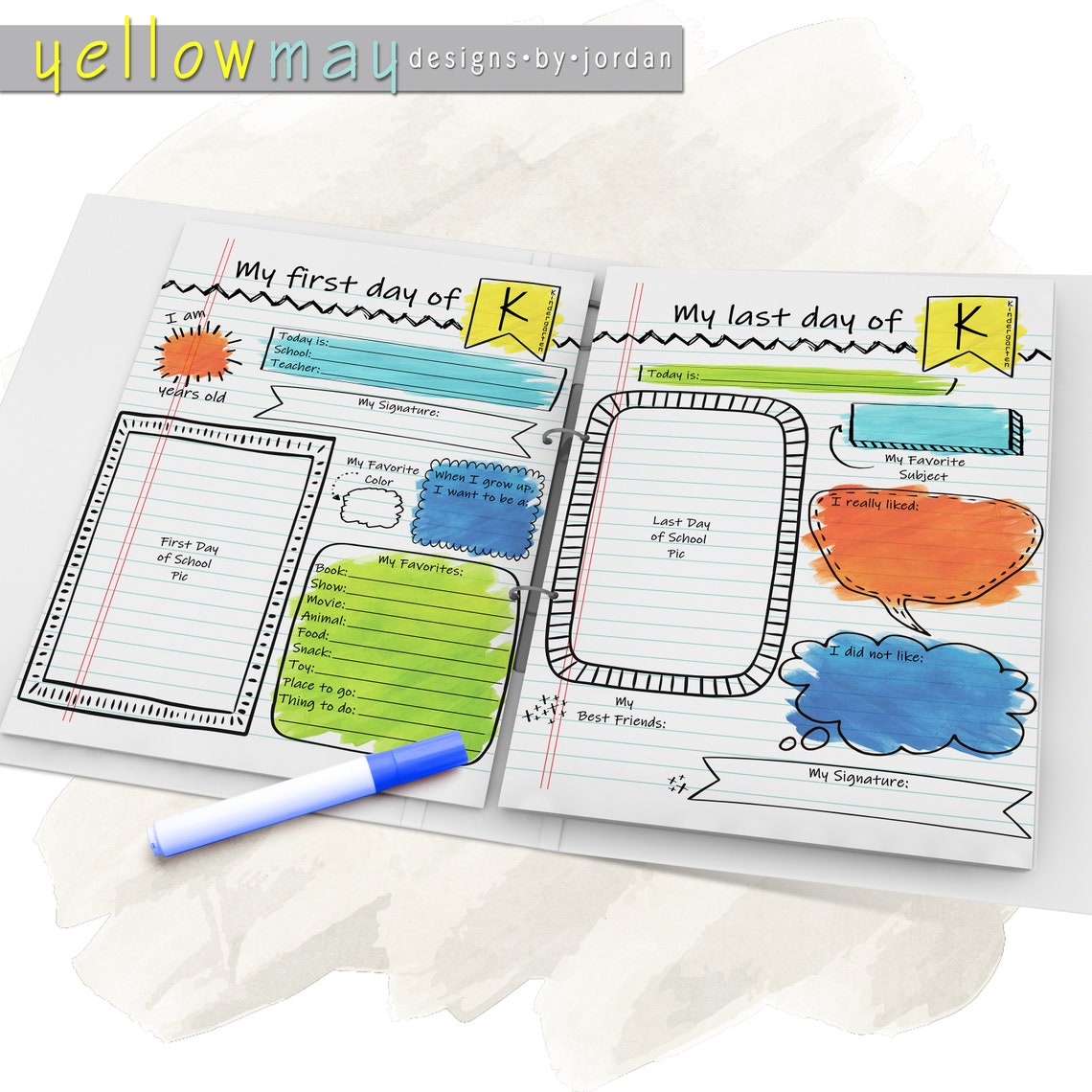 Boy First and Last Day of School Pages School Memory Book - Etsy