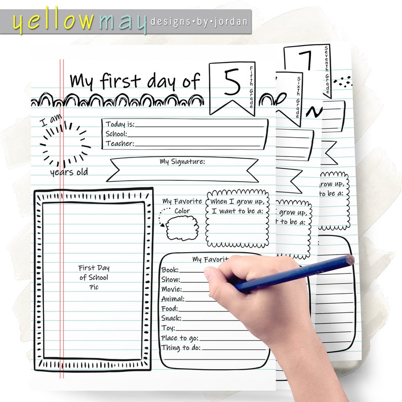 First and Last Day of School Pages, School Memory Book, School Journal ...