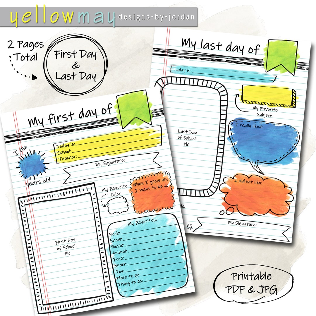 Boy First and Last Day of School Pages, School Memory Book, School ...