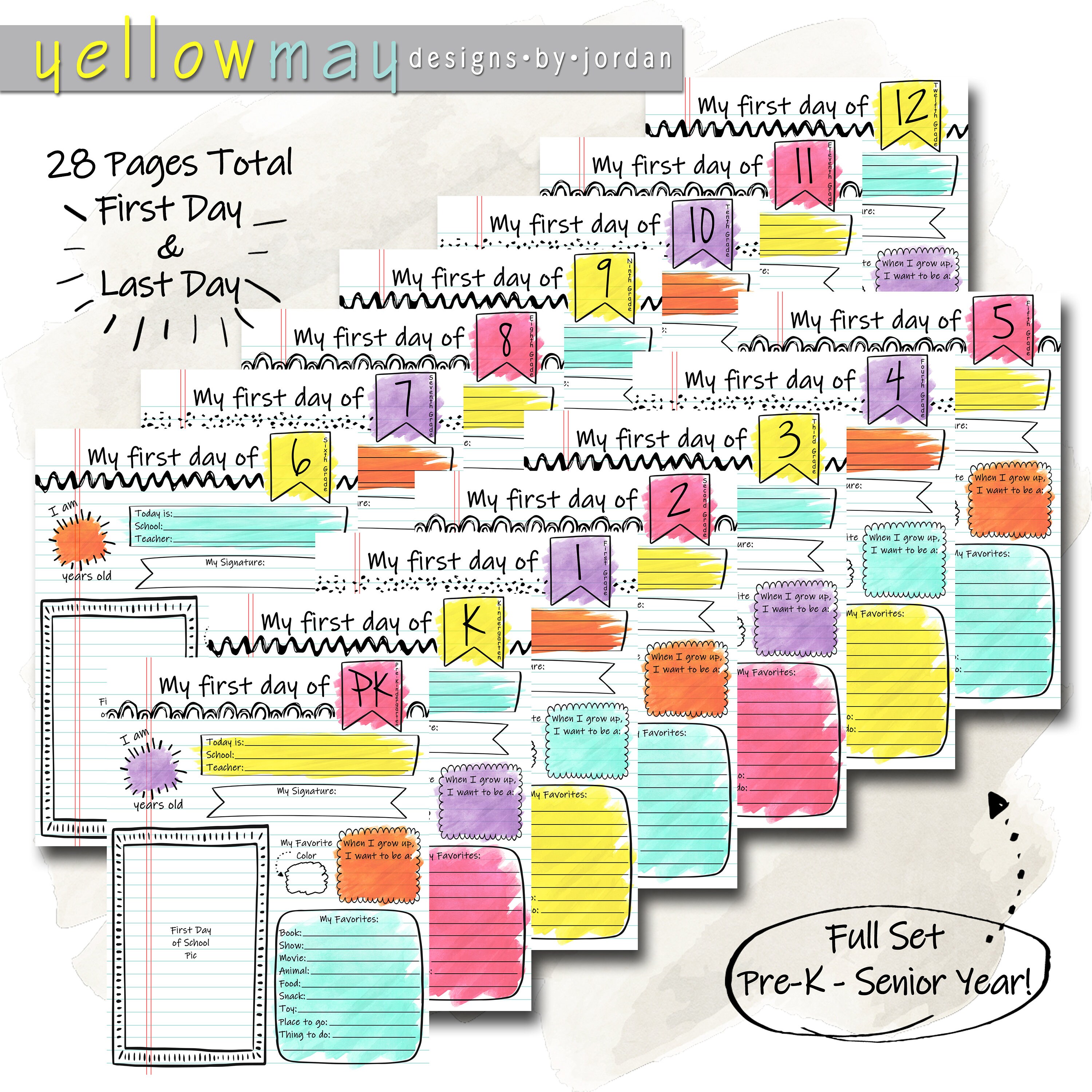 Girl First and Last Day of School Pages School Memory Book - Etsy