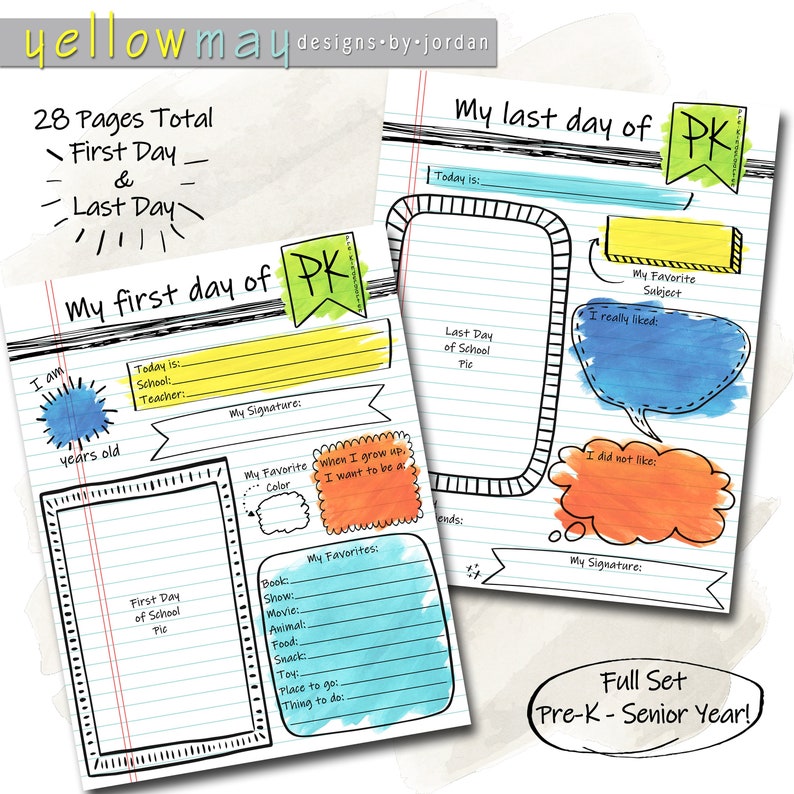 Boy First and Last Day of School Pages School Memory Book - Etsy