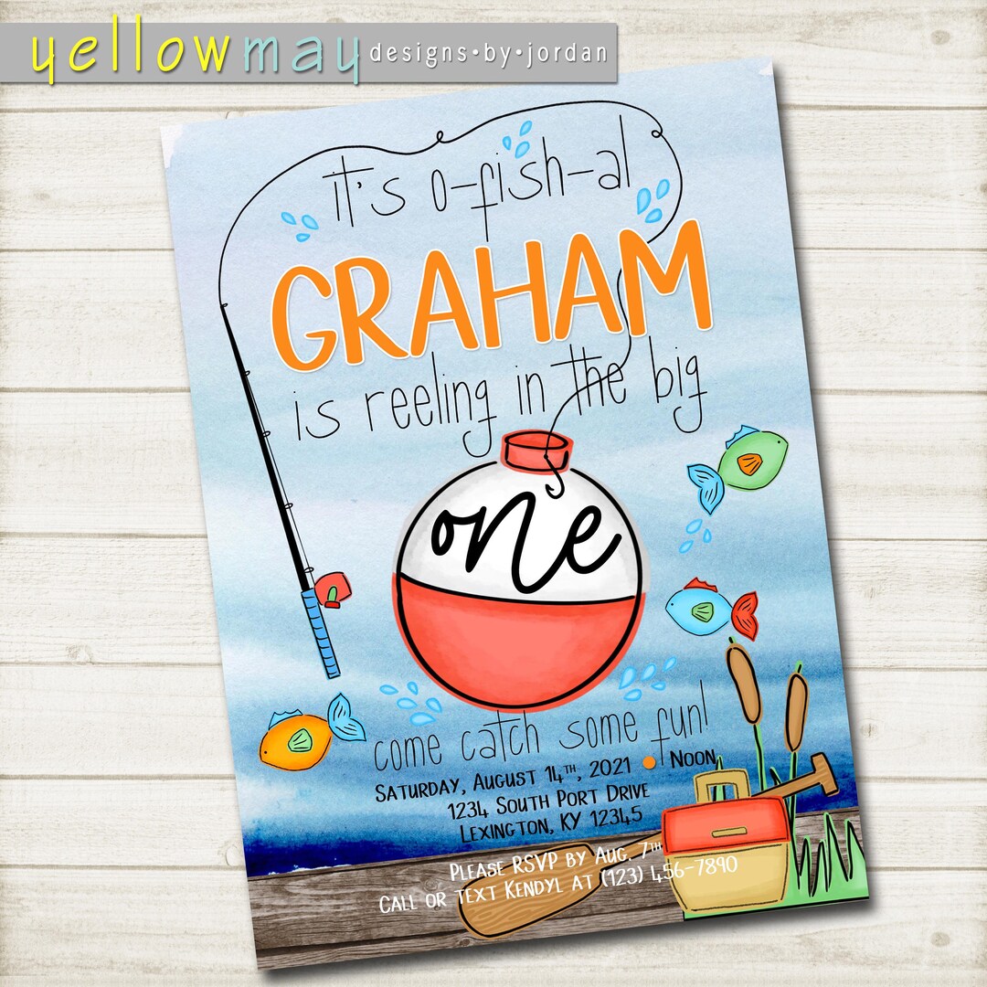 It's O-fish-al First Birthday Party Invitation - Reeling in the Big One ...