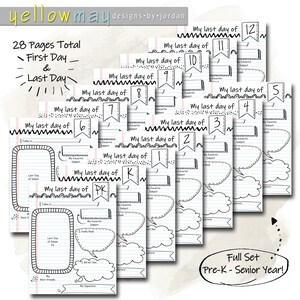 First and Last Day of School Pages, School Memory Book, School Journal ...