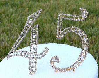 New 5 Gold Crystal Bling Rhinestone NUMBER 50 Cake | Etsy