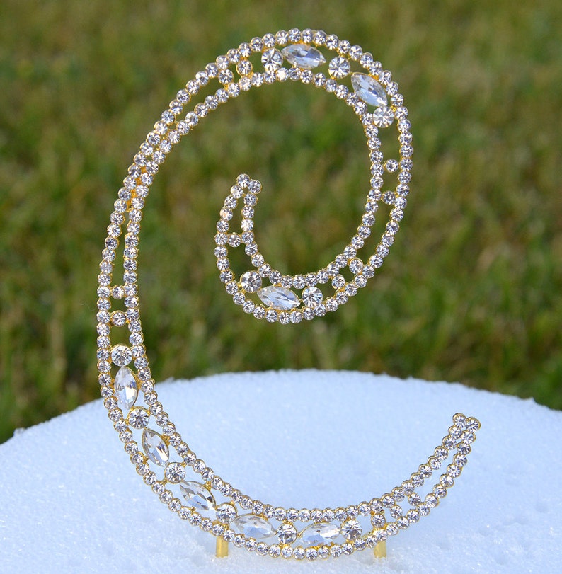 Large 5" Crystal Rhinestone Gold Cake Topper Letter "c" Monogram ...