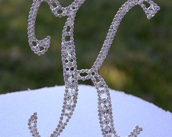 Rhinestone K Cake Topper - Etsy