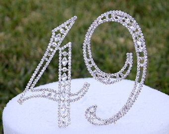 New 5 Crystal Rhinestone Gold Cake Topper Number | Etsy