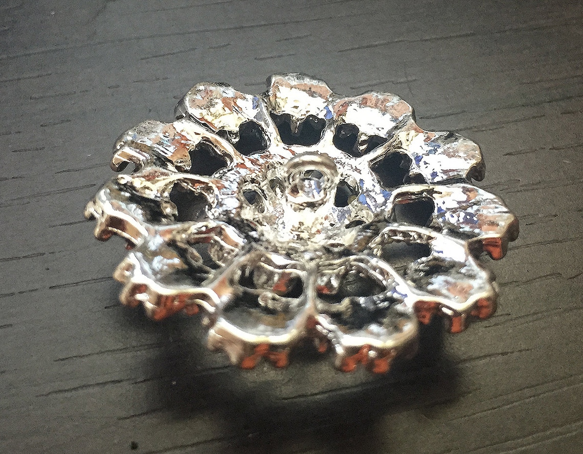 10 Pcs Rhinestone Buttons Brooches Assortment Large Embellishment Set ...