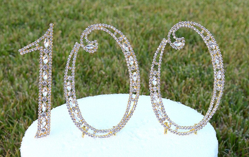 New 5 Gold Crystal Bling Rhinestone NUMBER 100 One - Etsy