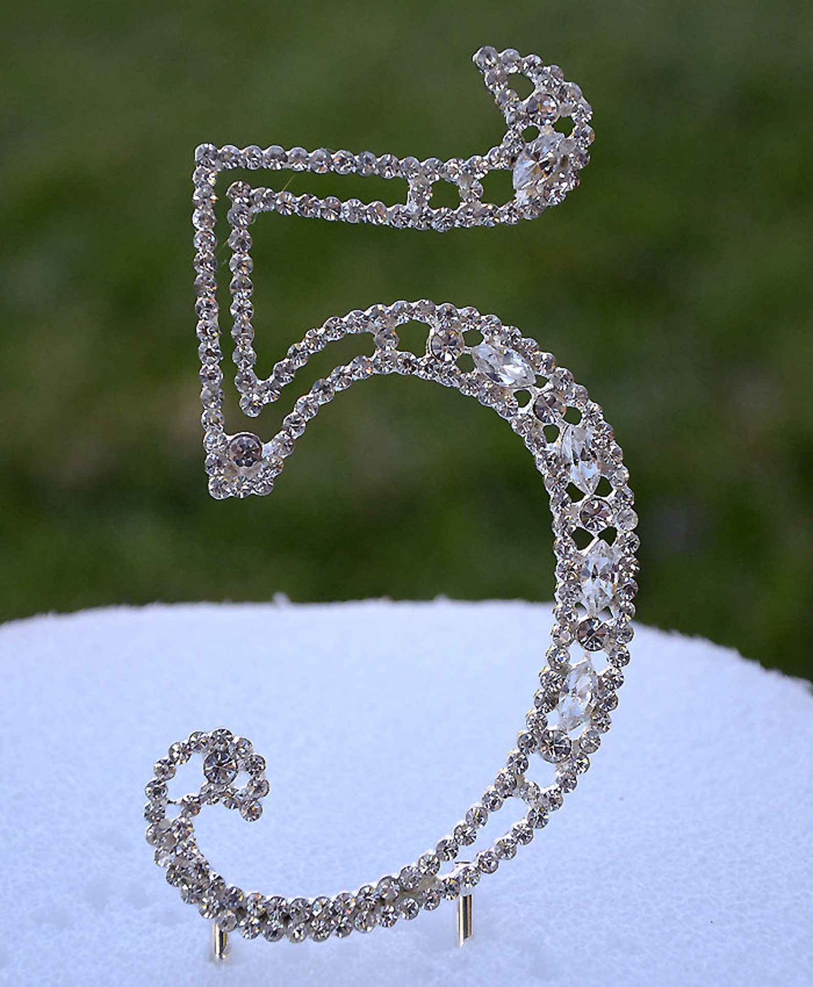 Large 5 Crystal Rhinestone NUMBER Five Cake Topper | Etsy