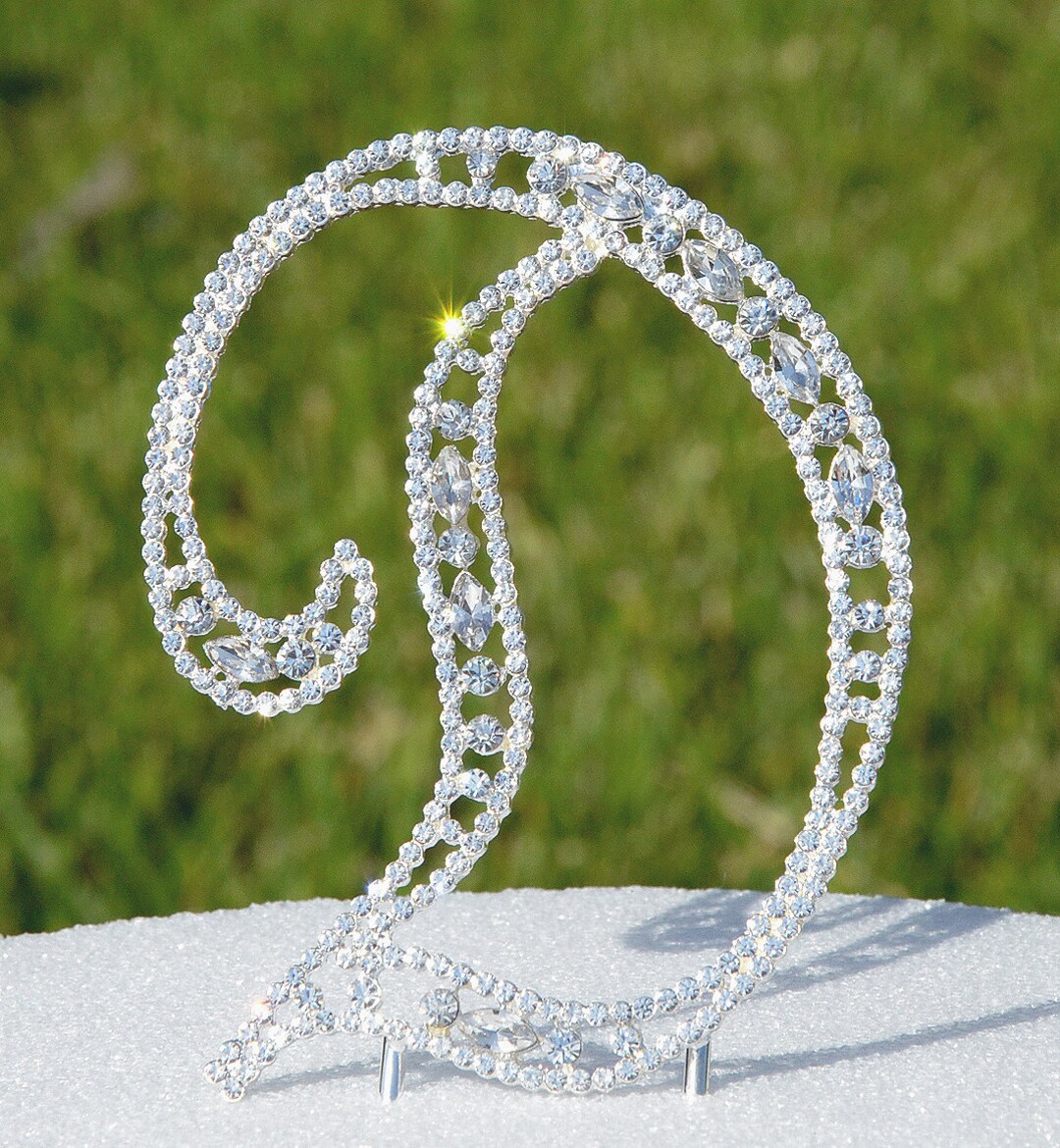 Large 5" Crystal Rhinestone Silver Cake Topper Letter "d" Monogram ...