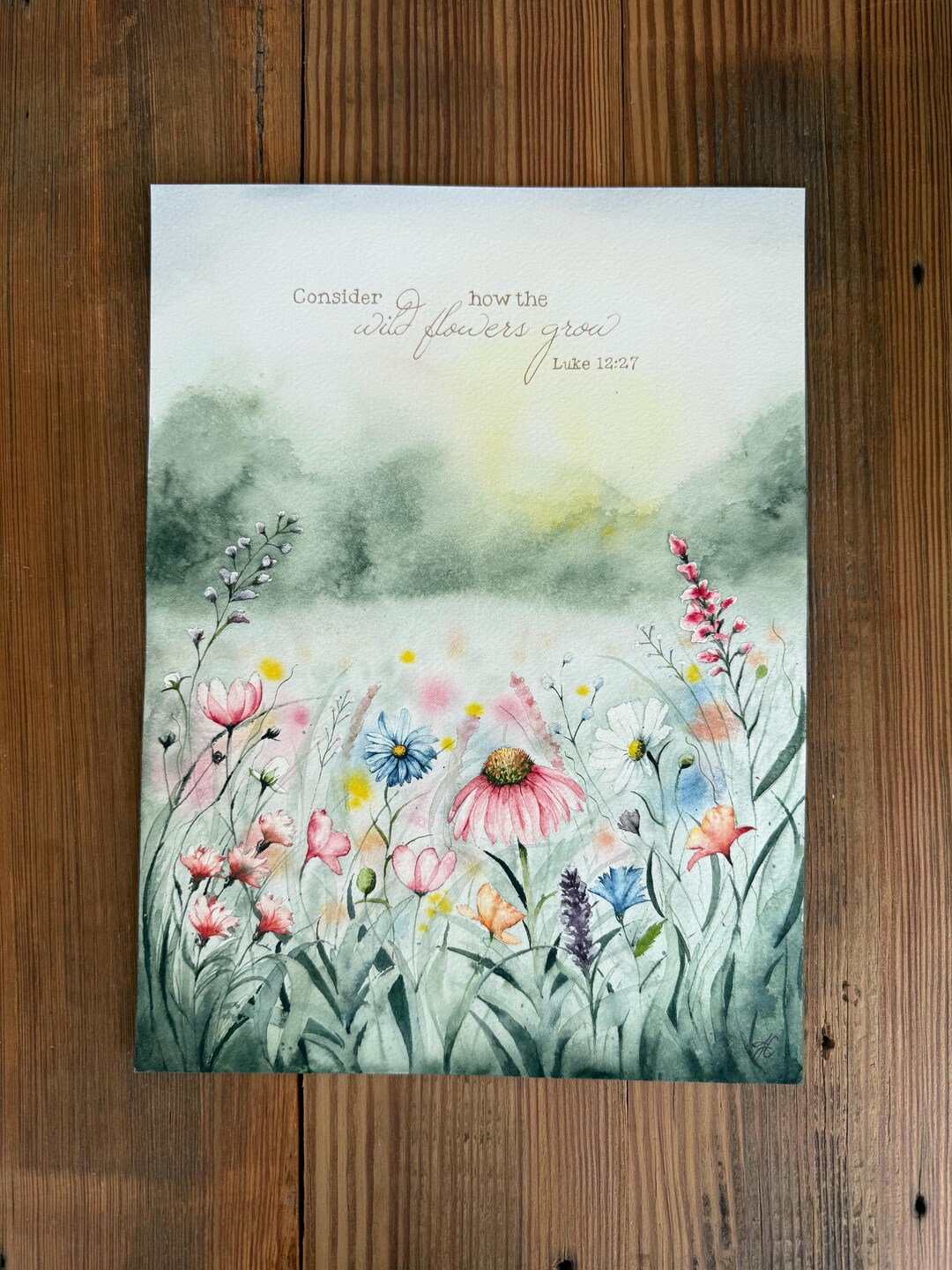 Consider How the Wild Flowers Grow, Luke 12:27, Original Floral ...