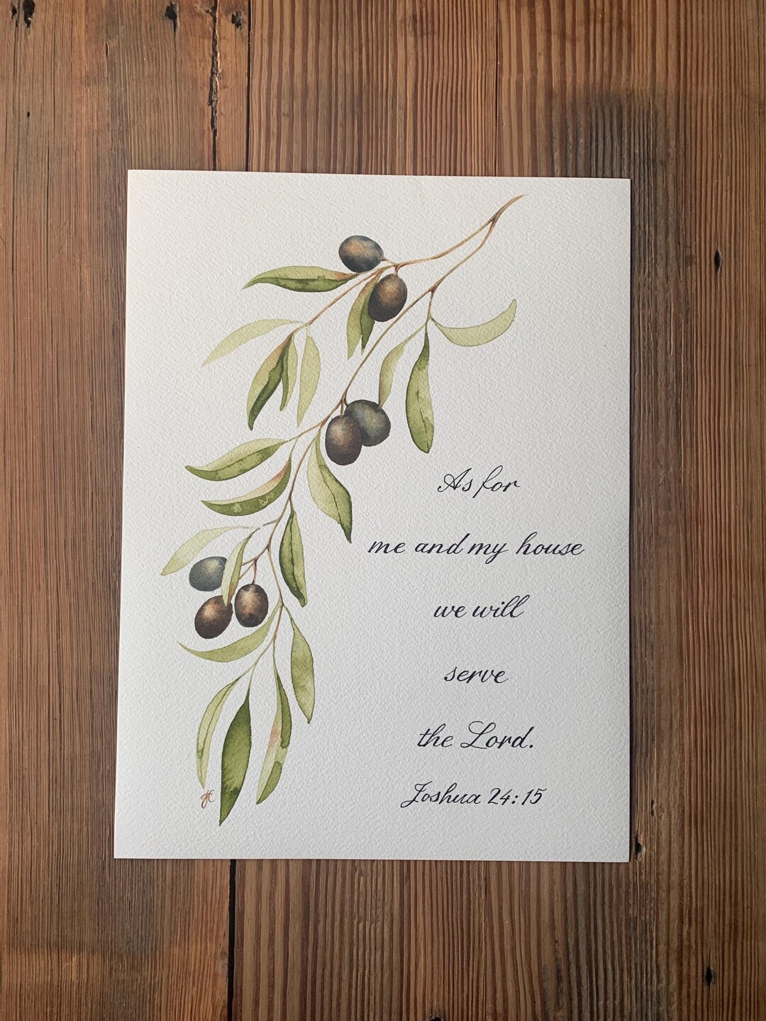 Joshua 24 15 as for Me and My House We Will Serve the Lord. Olive Tree ...