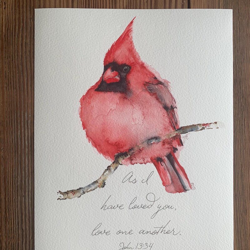 Cardinal Watercolor - Etsy