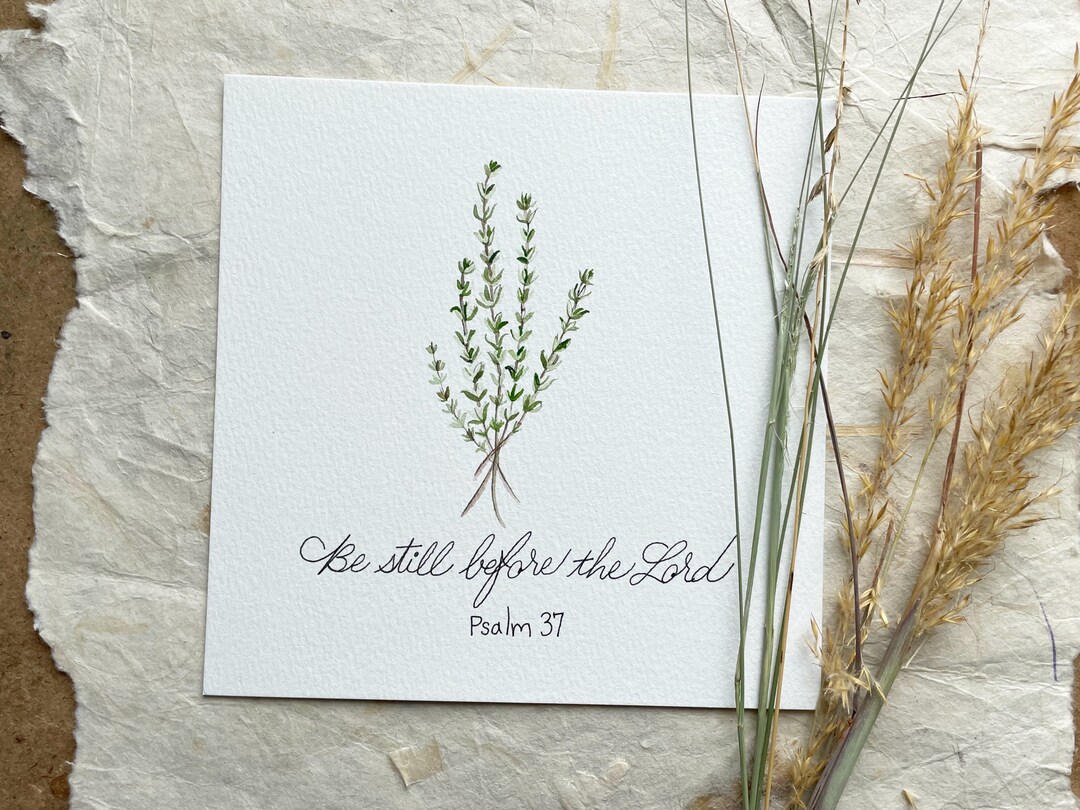 Be Still Before the Lord, Psalm 37, Original Watercolor Painting, Hand ...