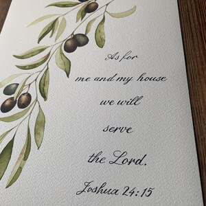 Joshua 24 15 as for Me and My House We Will Serve the Lord. Olive Tree ...