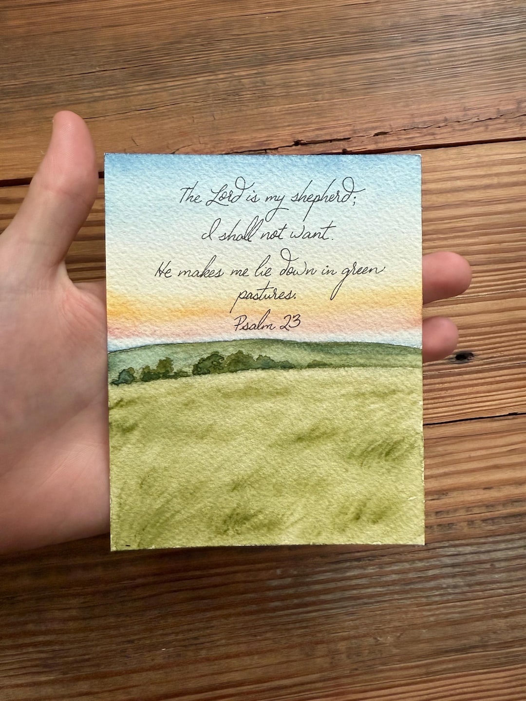 Psalm 23, the Lord is My Shepherd, Small 4x5 Original Watercolor ...