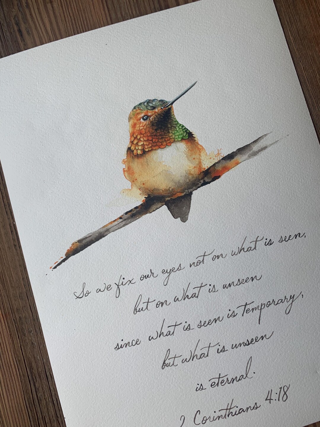 2 Corinthians 4:18. so We Fix Our Eyes Not in What is Seen, Rufous ...