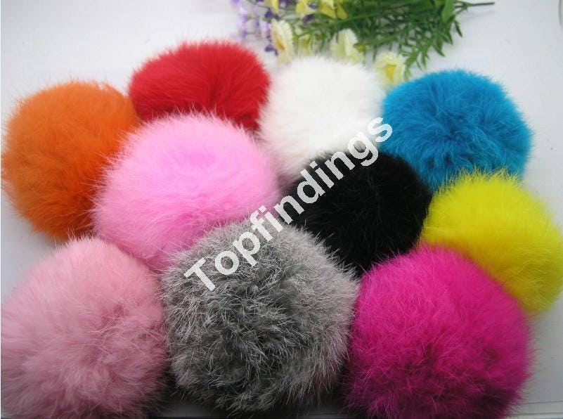10pcs 8cm DIY Real Rabbit Fur Ball Furry Ball for Mobile Phone | Etsy