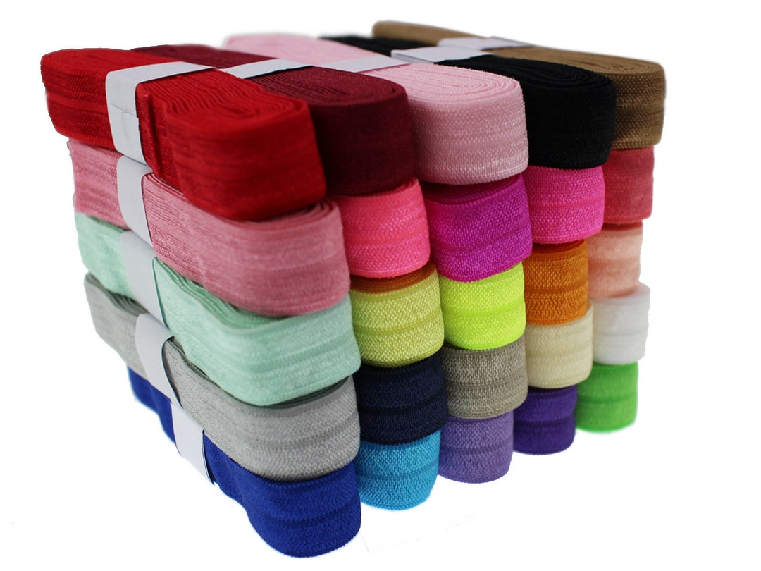 Fold Over Elastic 5/8'' 15mm Stretch Foldover FOE Elastics Ribbon for ...