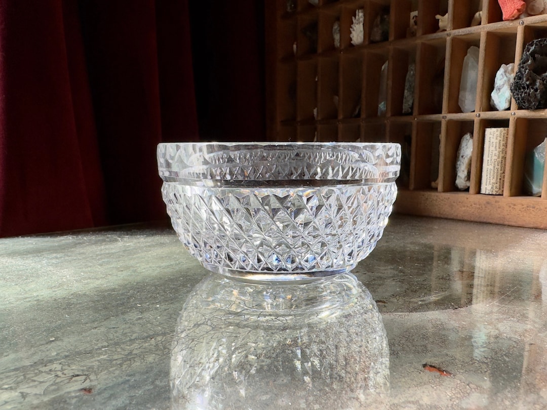 Vintage Waterford Crystal Bowl: Colleen Diamond Pattern, MCM Decor - Etsy