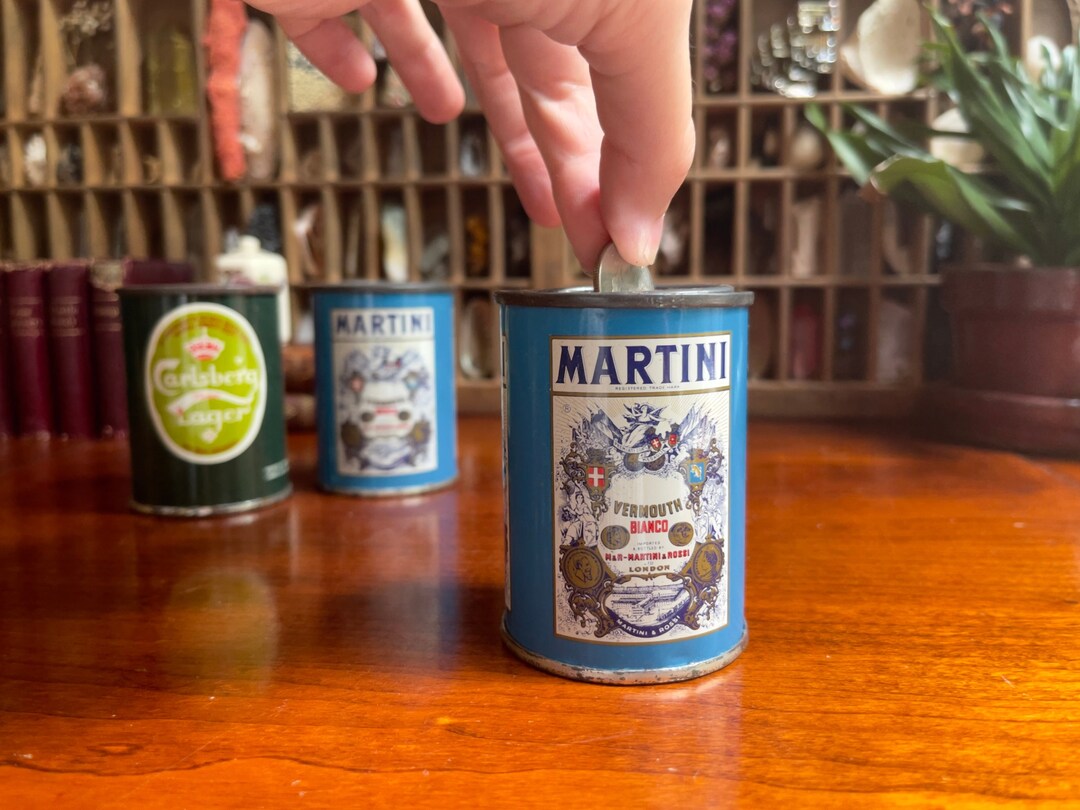 Vintage Martini & Carlsberg Coin Banks: 1960s Tin Ad Cans - Etsy