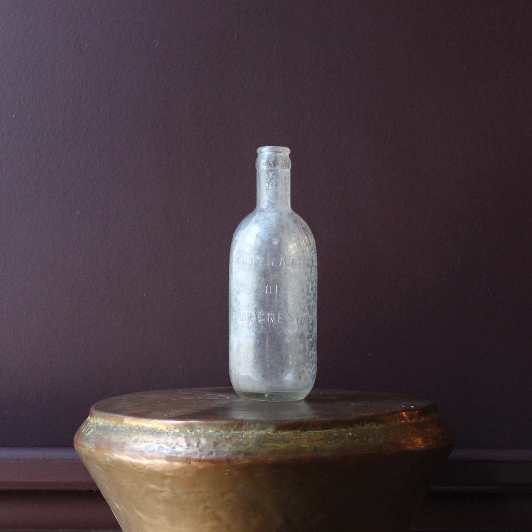 Antique Glass Medicine Bottle, Old Citrate of Magnesia Bottle, Very Old ...