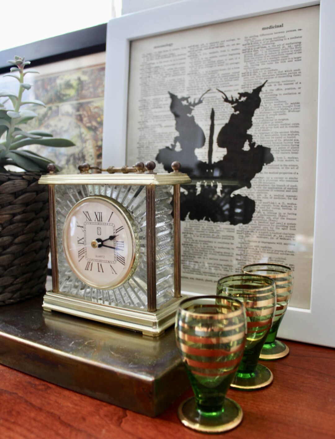 Ink Blot Print on Real Dictionary Page - Unframed Antique Artwork ...