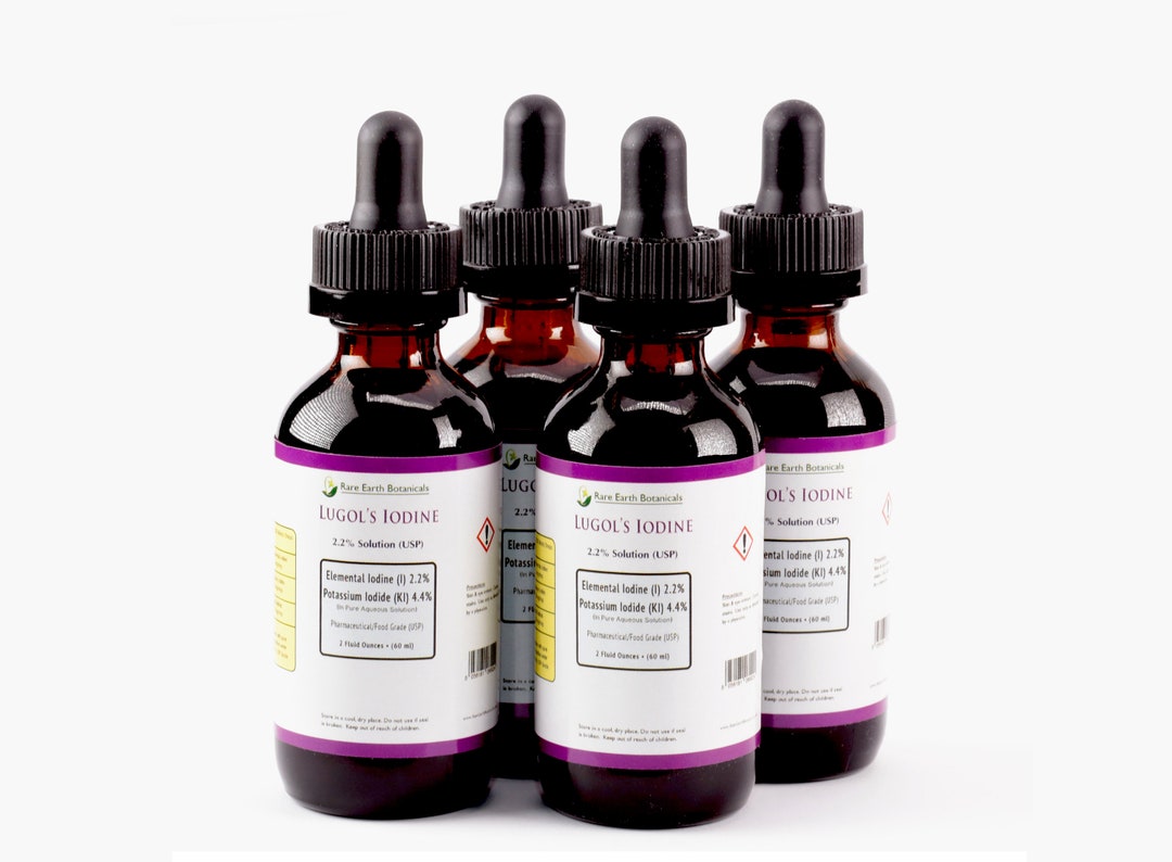 Four 2oz Bottles of 2.2% Lugol's Solution of Iodine 3000 Mcg - Rare ...