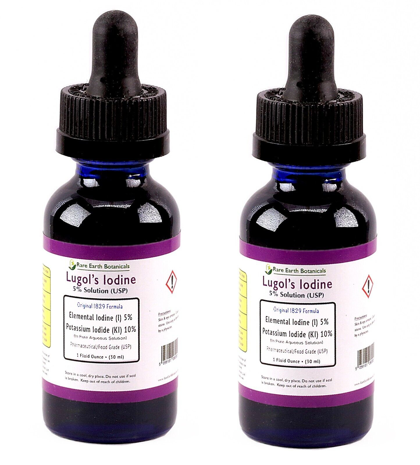 TWIN PACK 2 Oz 5% Lugol’s Solution of Iodine Maximum Strength 2 Vintage ...