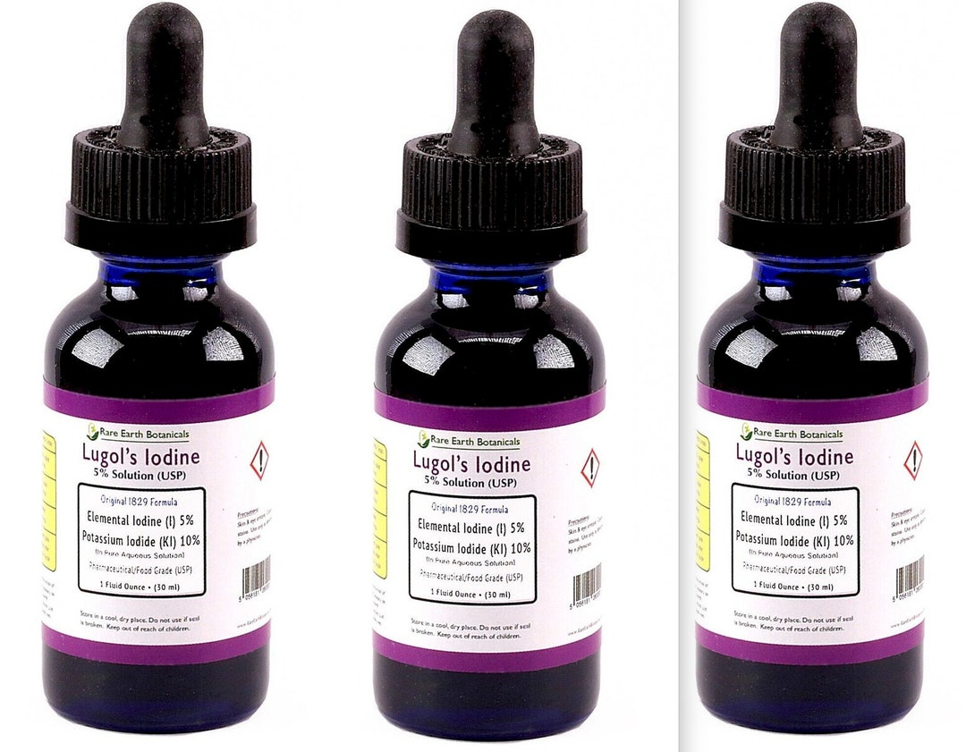 3 Oz Authentic Lugol's Solution of Iodine 5% Maximum Strength - 3 ...